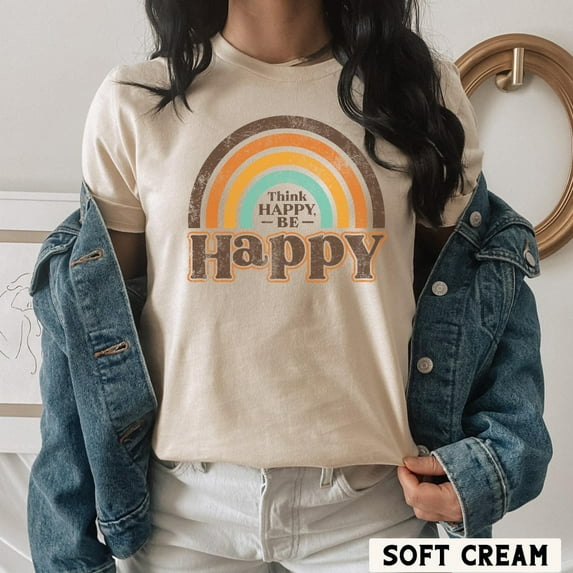 Inspirational Shirts, Think Happy Positive Motivational Yoga Women ...