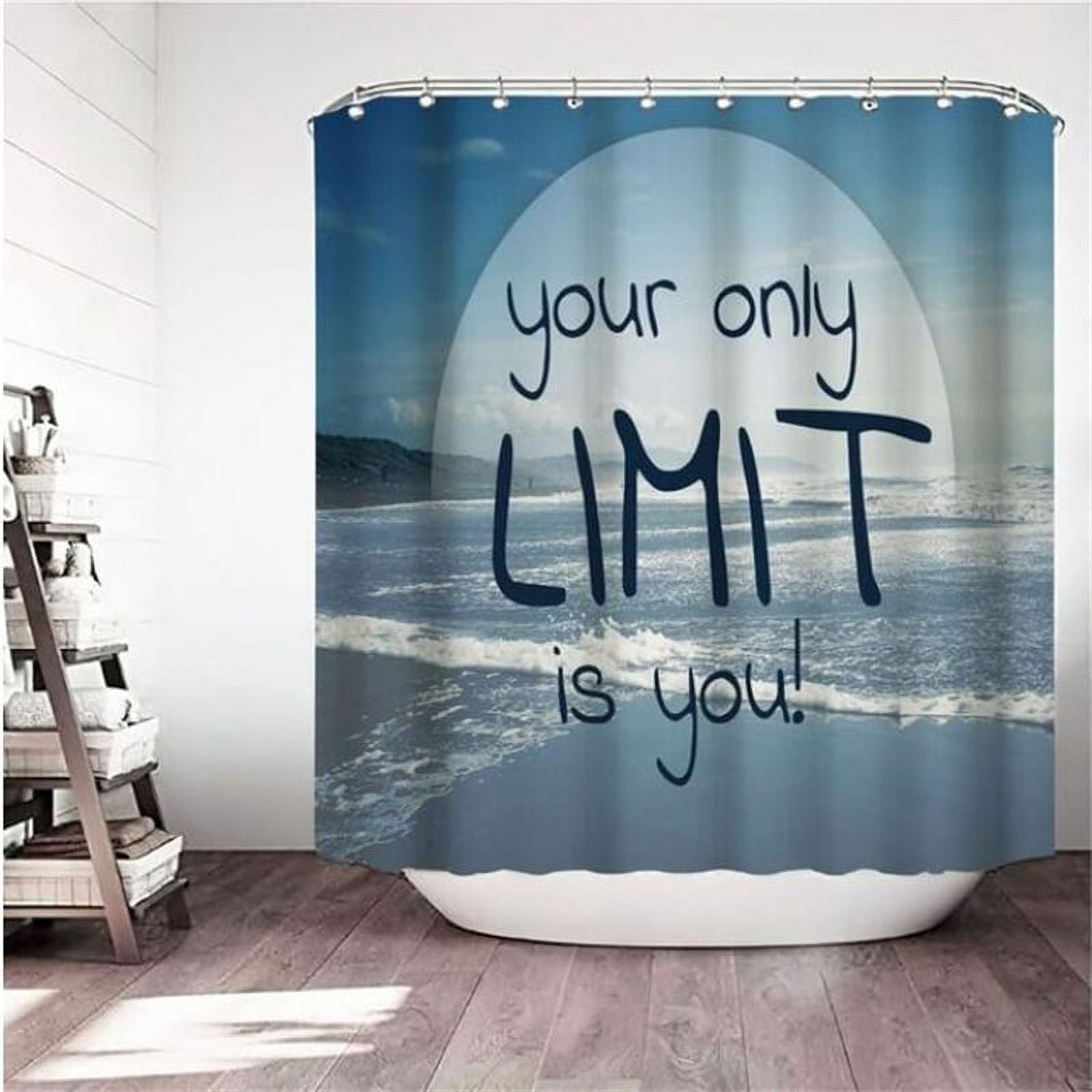 Inspirational Shower Curtains Quotes Aphorisms Ocean Retro City Nature ...