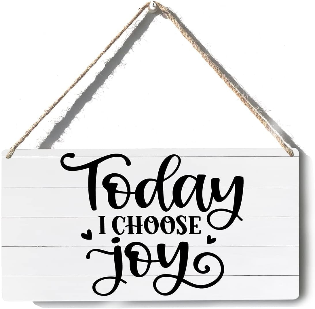 Inspirational Sign Decor Today I Choose Joy Wooden Sign Plaque Wall ...