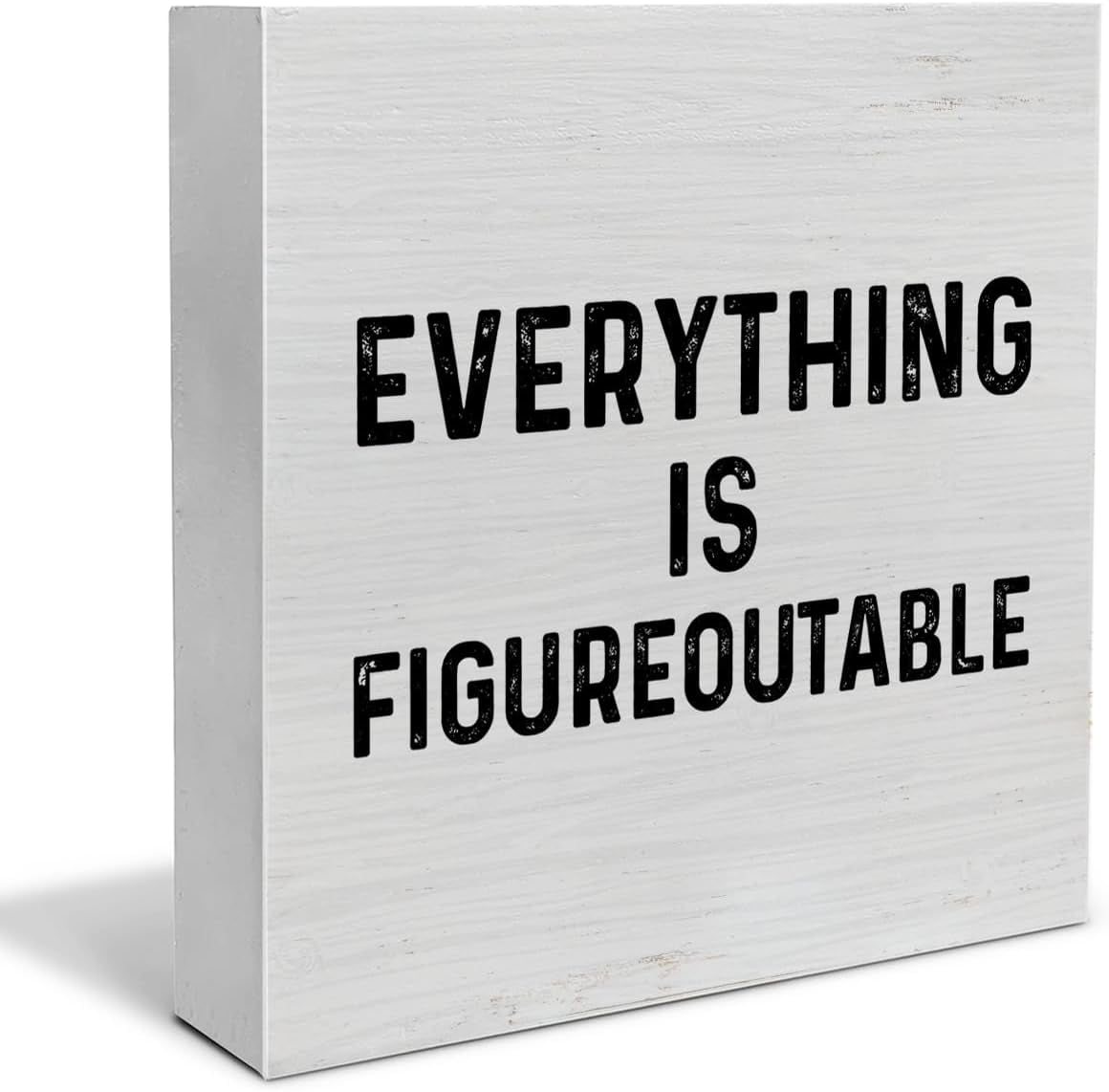 Inspirational Sign Everything Is Figureoutable Wooden Sign Home Office ...