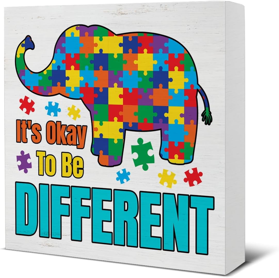 Inspirational Signs Autism Awareness Decor It's Okay to Be Different ...