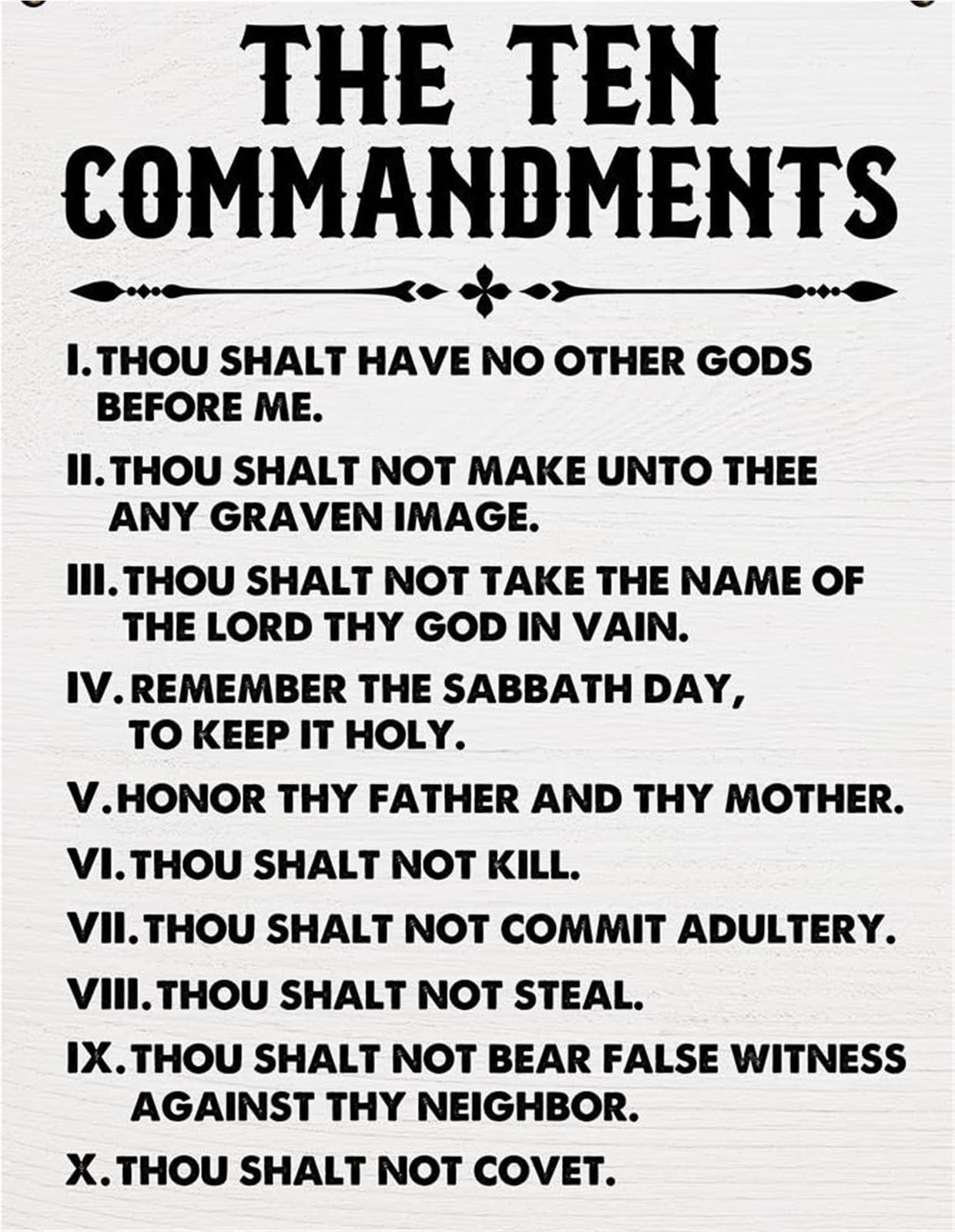 Inspirational Signs Gift 10 Commandments Wall Art poster Christian ...
