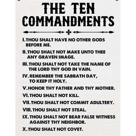 Inspirational Signs Gift 10 Commandments Wall Art poster Christian ...