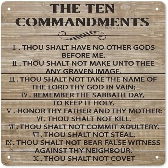 Inspirational Signs Gift Farmhouse the Ten Commandments Thou Shalt Have ...