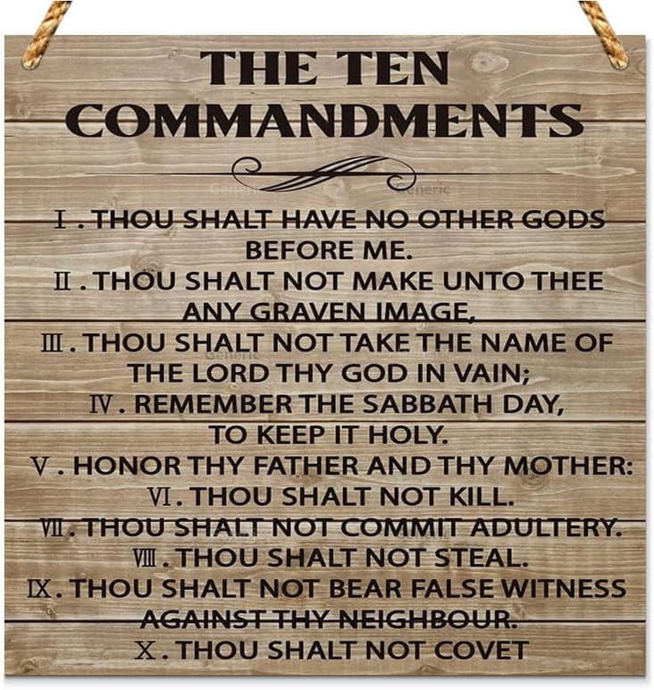 Inspirational Signs Gift Farmhouse the Ten Commandments Thou Shalt Have ...