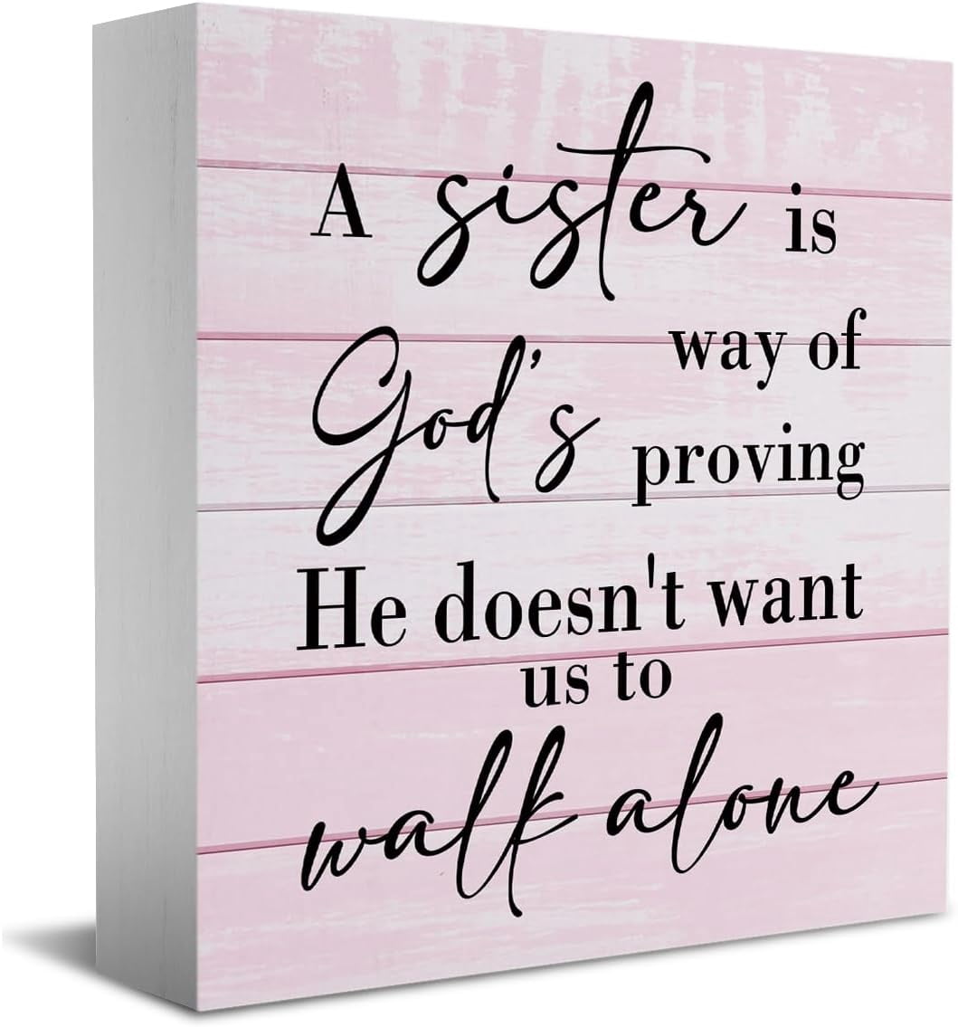 Inspirational Sister Sign Sister Gifts Desk Decor Wooden Box Sign ...