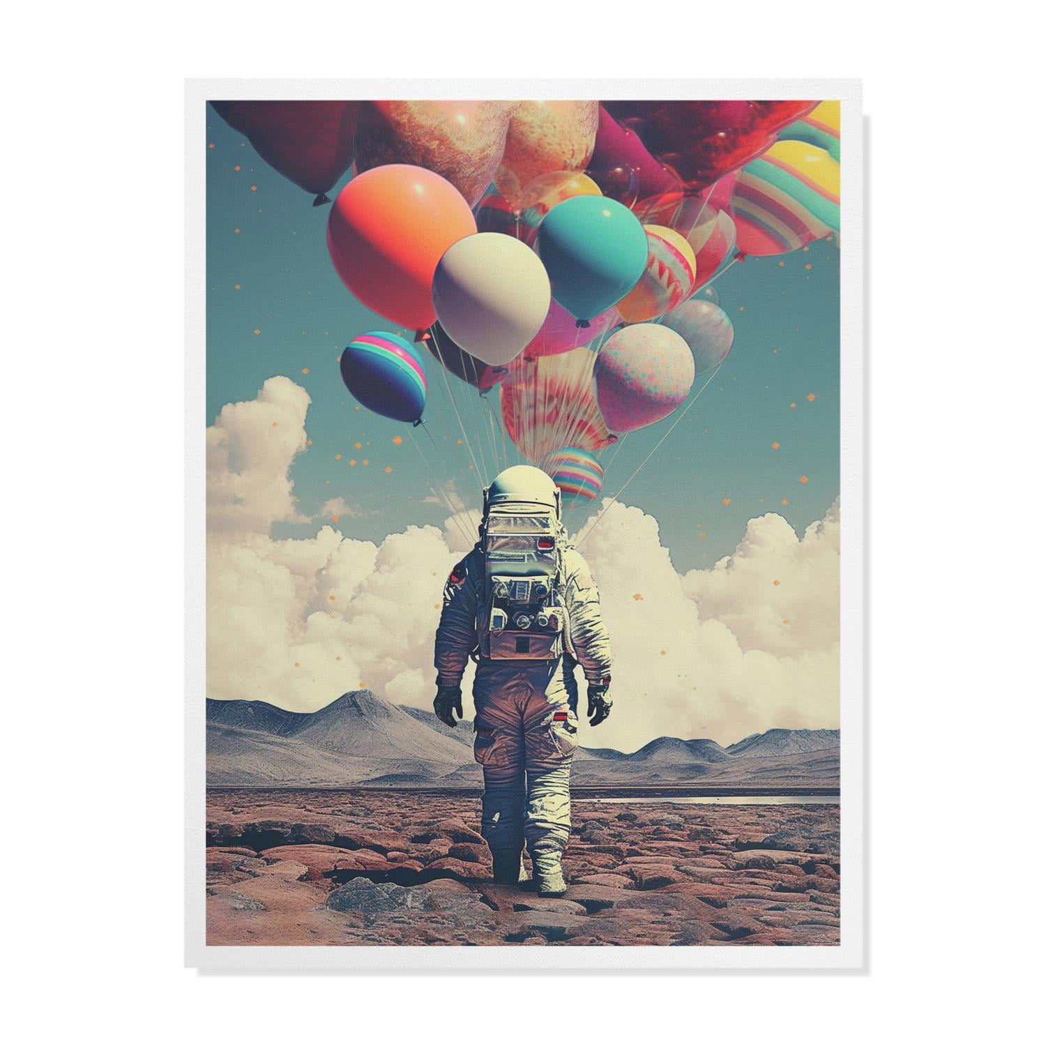 Inspirational Space Fun Fantasy Spaceman Wall Art - Funny Space Canvas ...