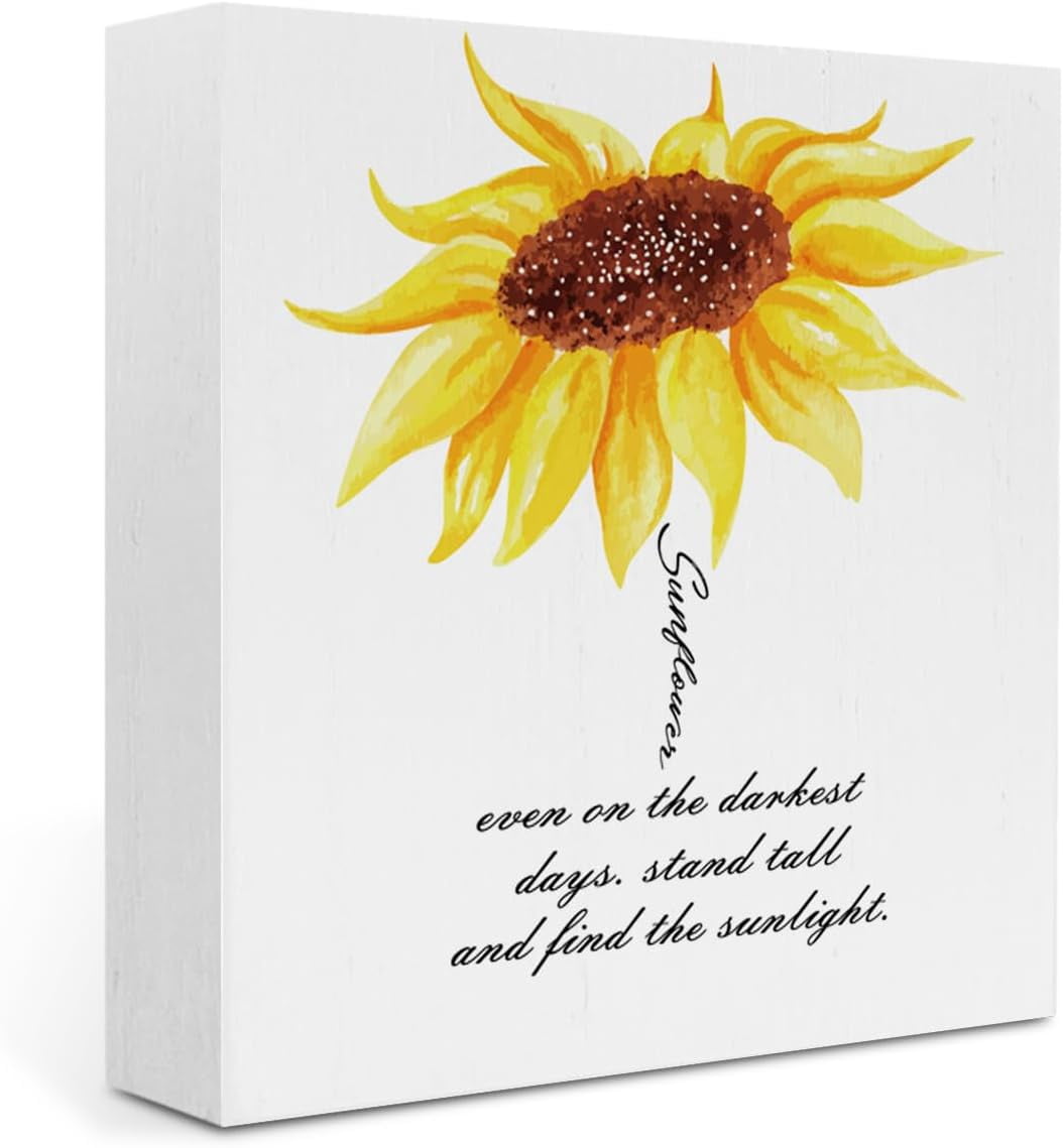 Inspirational Sunflower Decor Sunflower Gifts Sunshine Wood Box Sign 5 ...