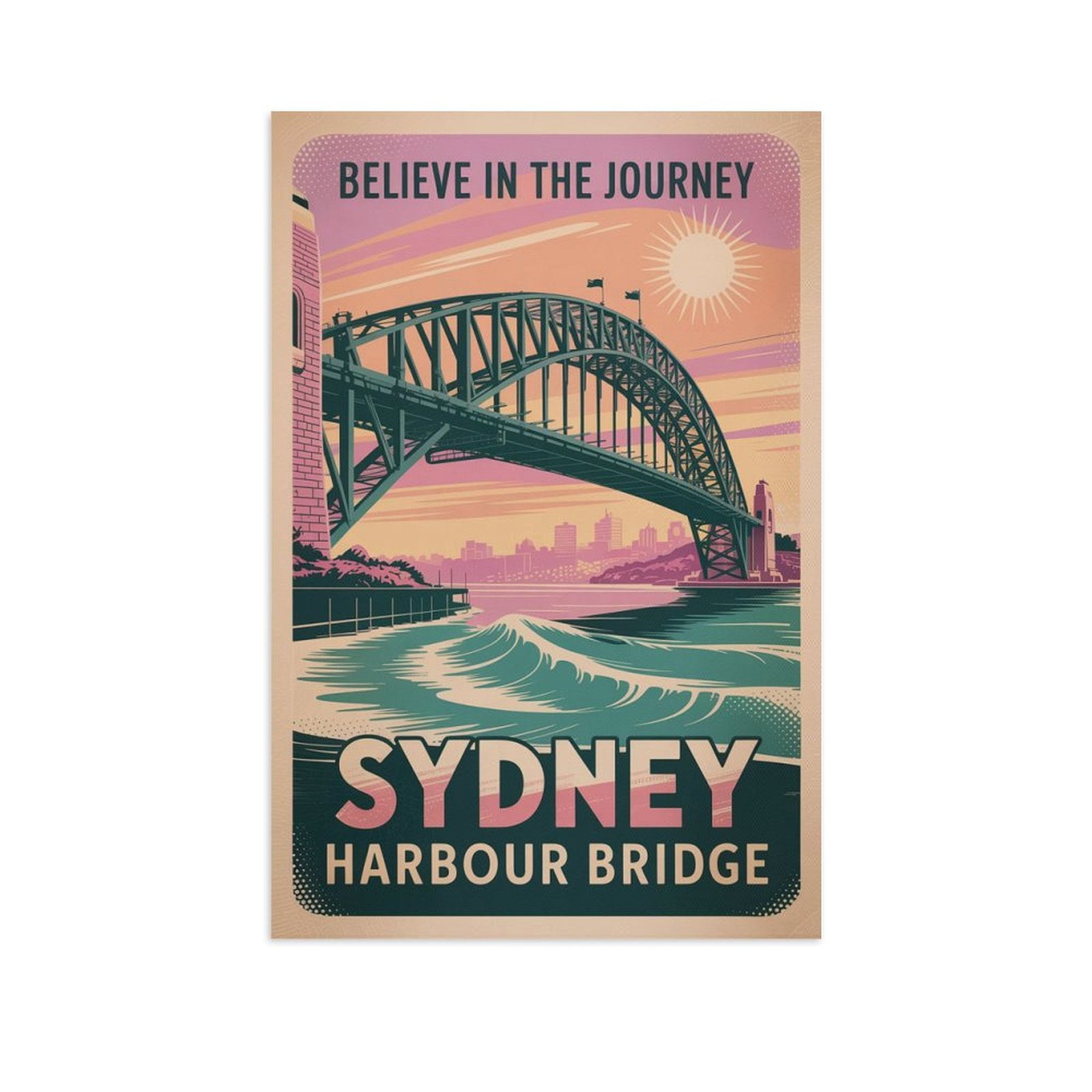 Inspirational Sydney Harbour Bridge Poster Retro Motivational Vintage ...