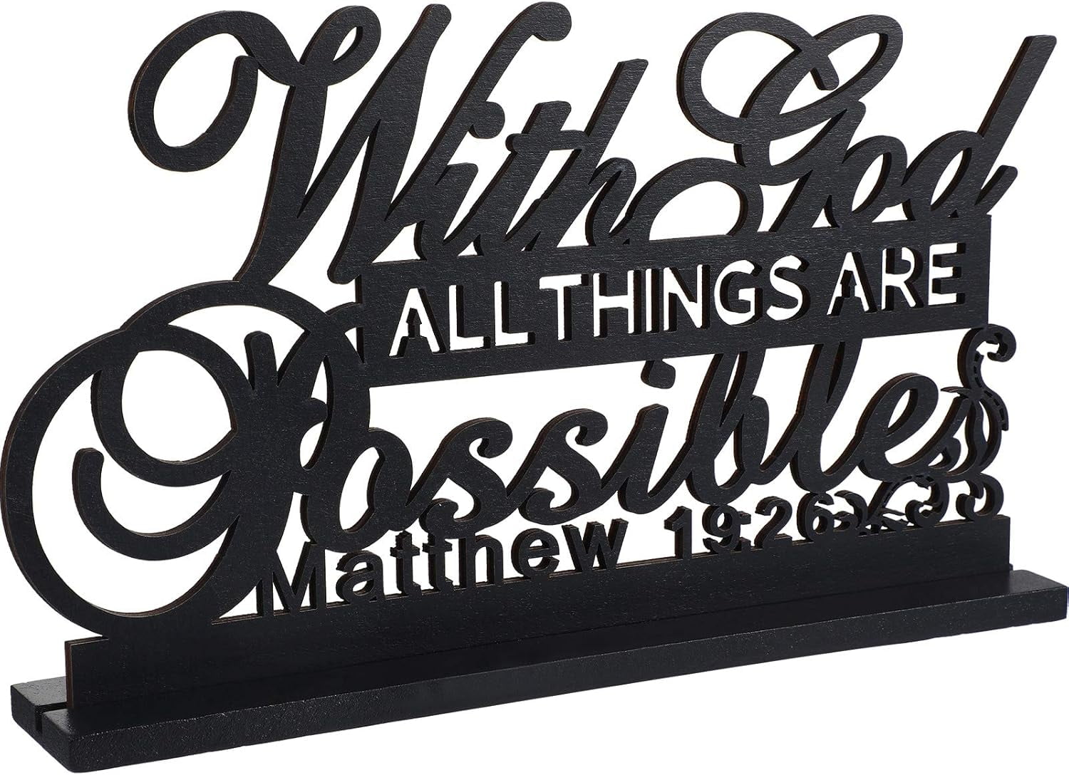 Inspirational Table Art with God All Things Are Possible Positive Sign ...