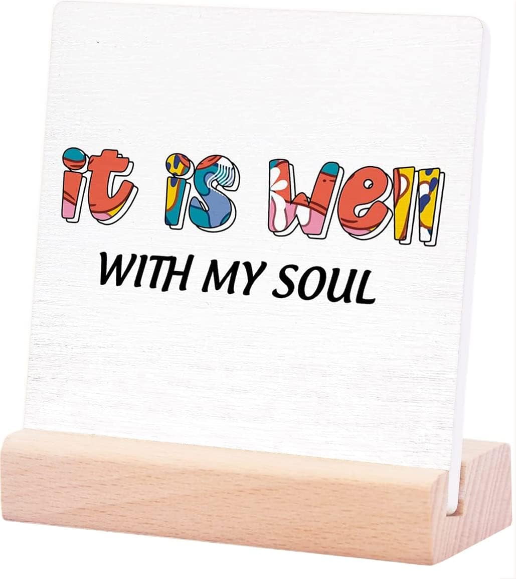 Inspirational Table Sign It is Well with My Soul Ceramic Table Sign ...