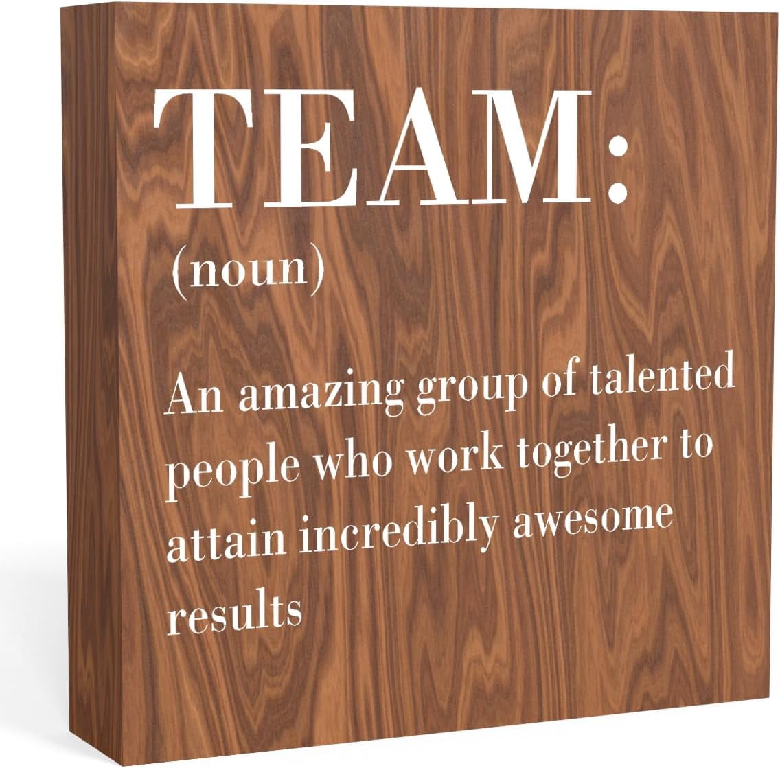 Inspirational Team Noun Office Decor Desk Decor Wooden Box Sign Rustic ...