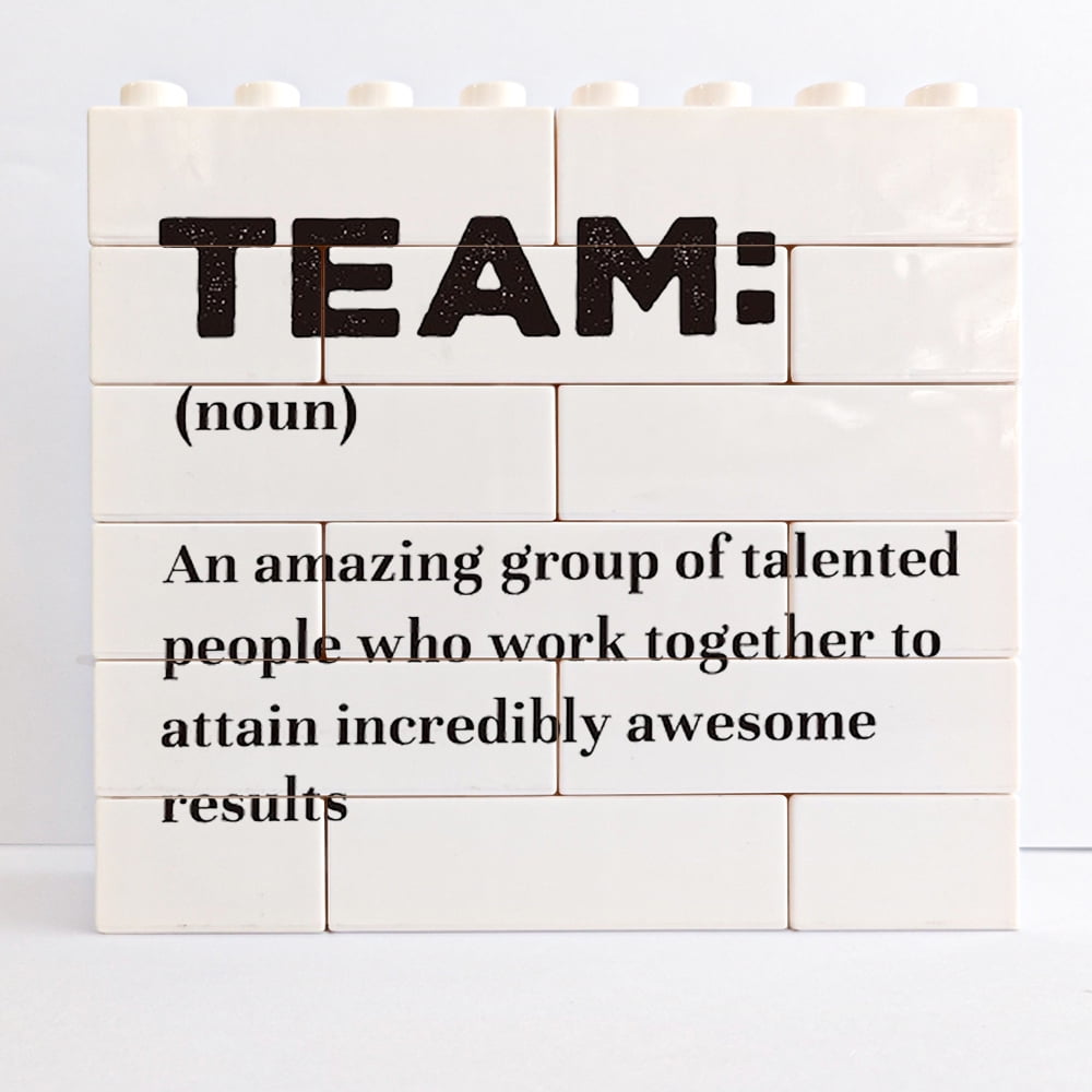 Inspirational Team Noun Office Desk Decor Teamwork Building Bricks ...