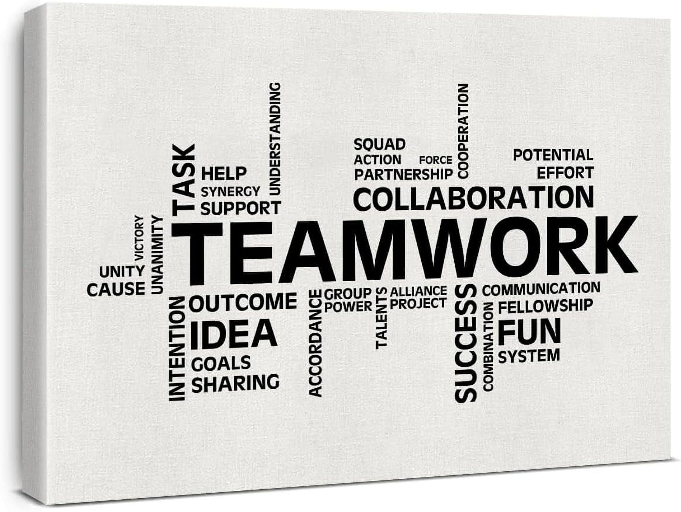 Inspirational Teamwork Canvas Wall Art Print Motivational Office Quotes ...