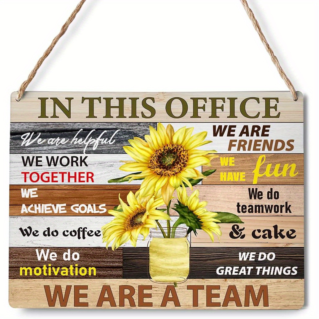 Inspirational Teamwork Quotes Sunflowers Signs Wall Decor Rustic In ...