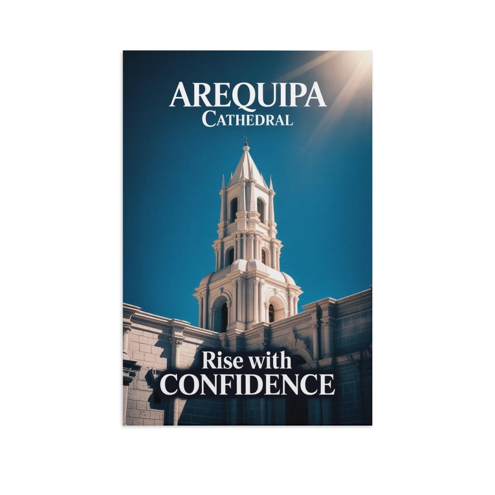 Inspirational Travel Poster Arequipa Cathedral Motivational Artwork ...