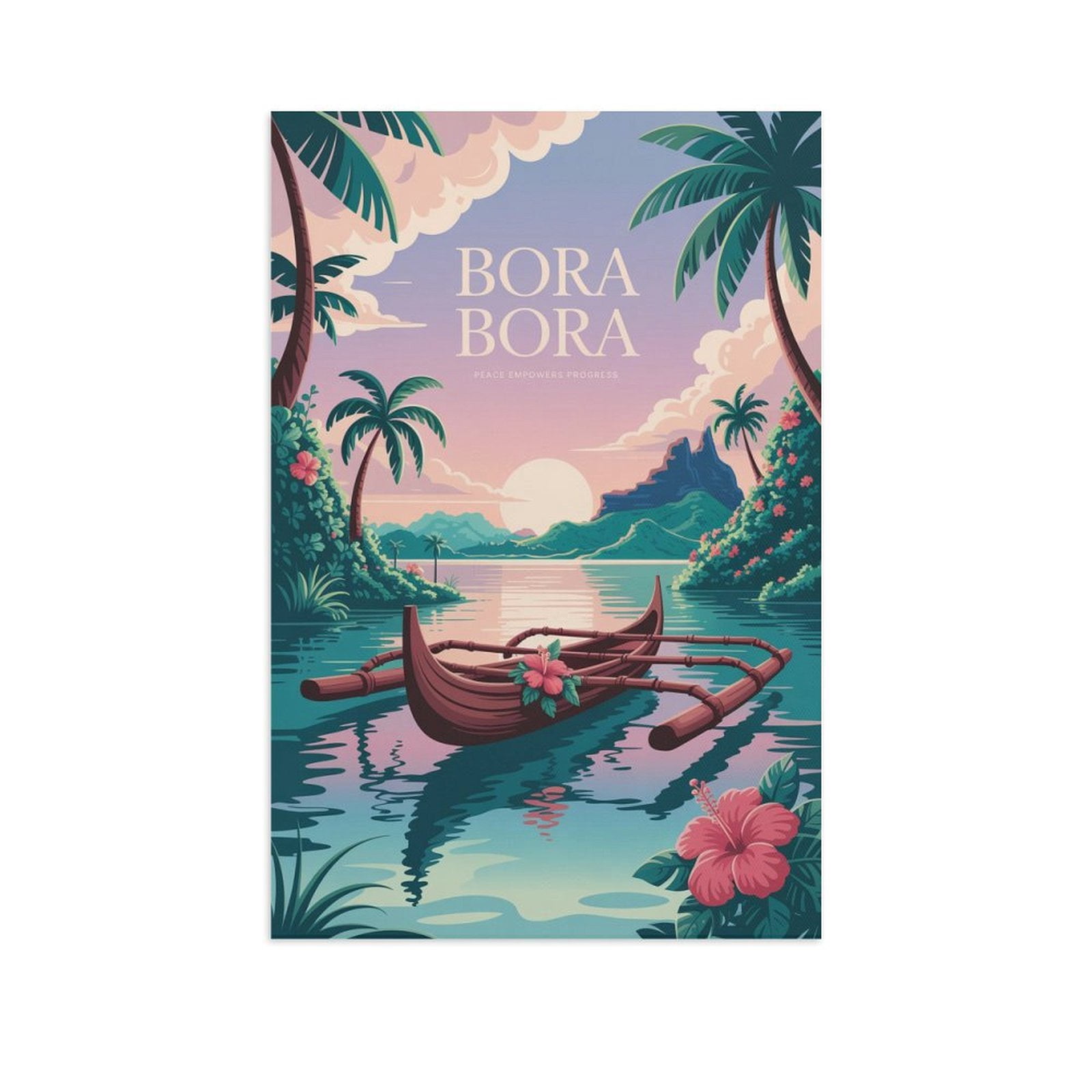 Inspirational Travel Poster Bora Bora Motivational Wall Art for ...