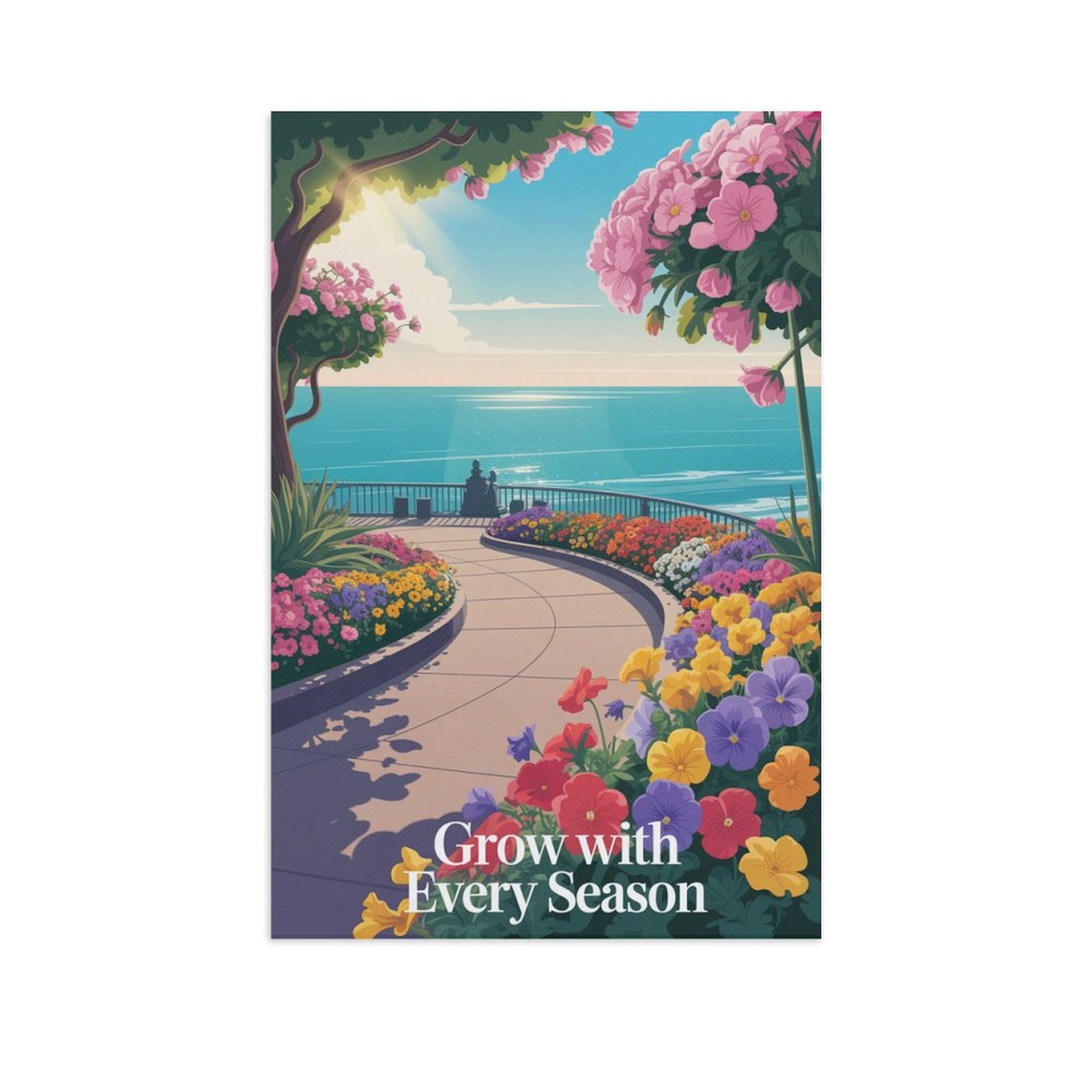 Inspirational Travel Poster Miraflores Boardwalk Motivational Wall Art ...