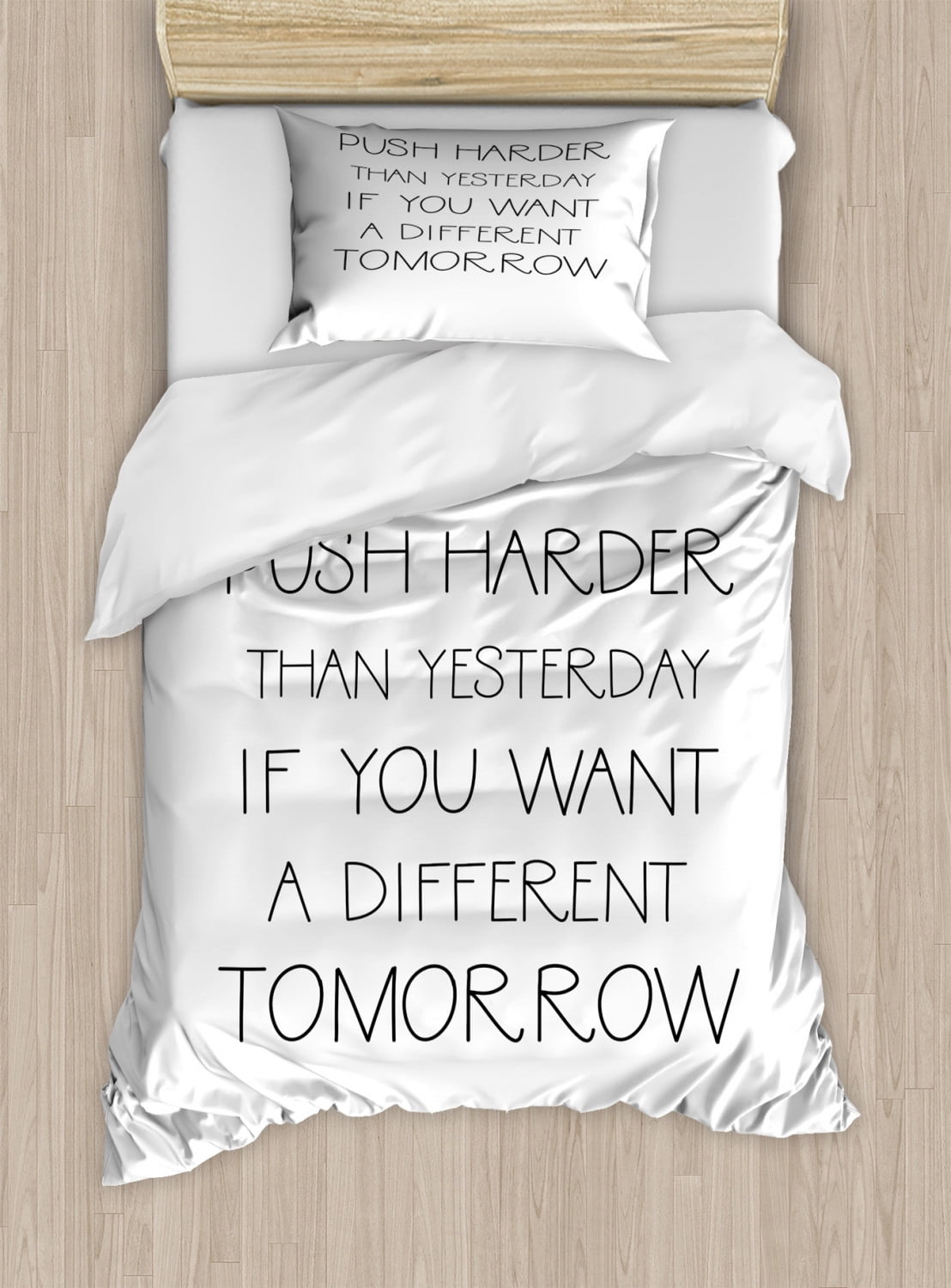 Inspirational Twin Size Duvet Cover Set, Push Harder Shape Your Future ...