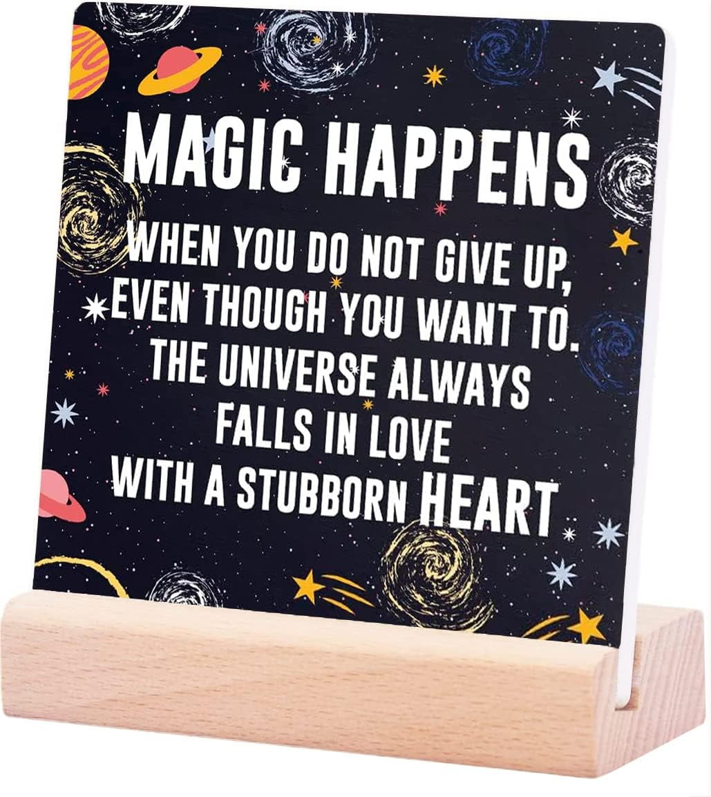 Inspirational Universe Print Desk Decor Ceramic Table Sign Plaque Desk ...