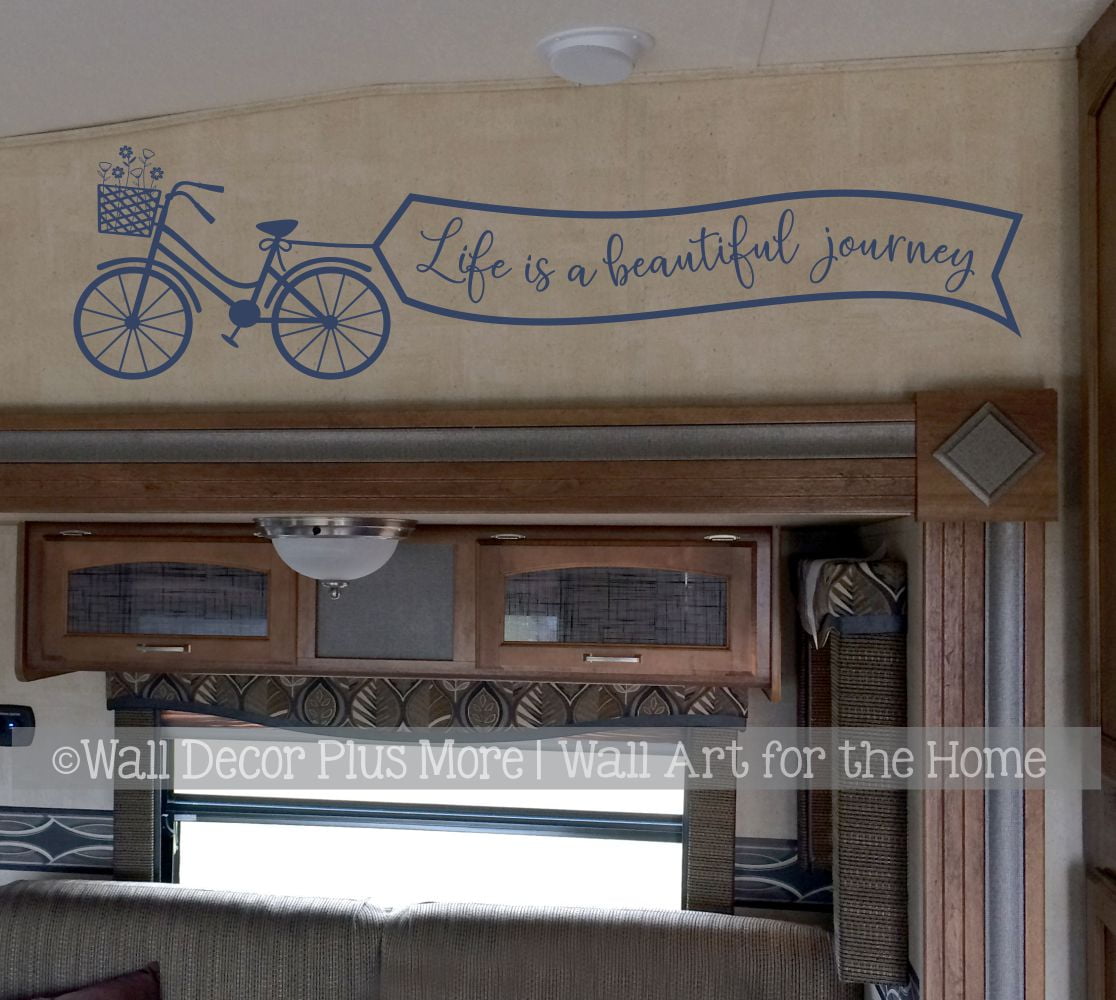Inspirational Vinyl Wall Art Life Beautiful Journey Bike ...