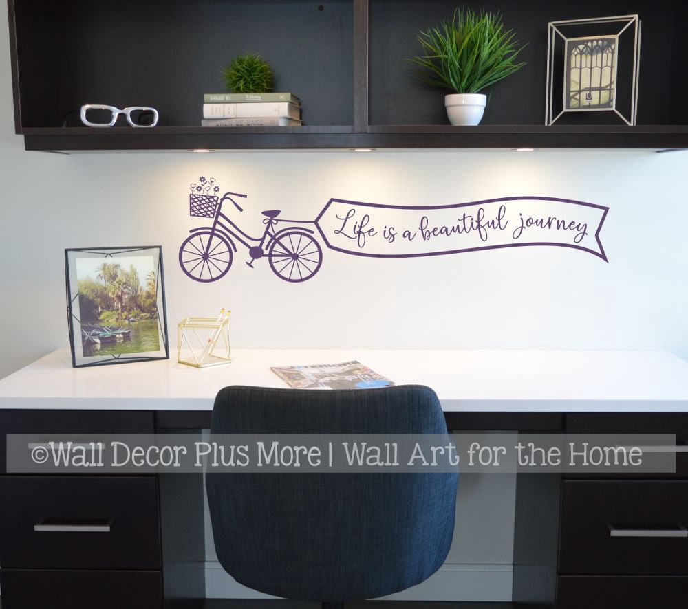 Inspirational Vinyl Wall Art Life Beautiful Journey Bike ...