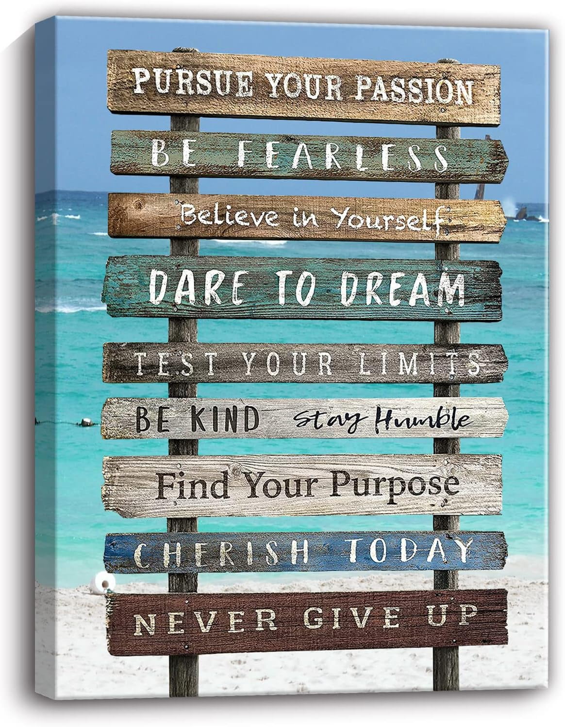 Inspirational Wall Art -7 Rules of Life Motivational Poster Canvas Wall ...