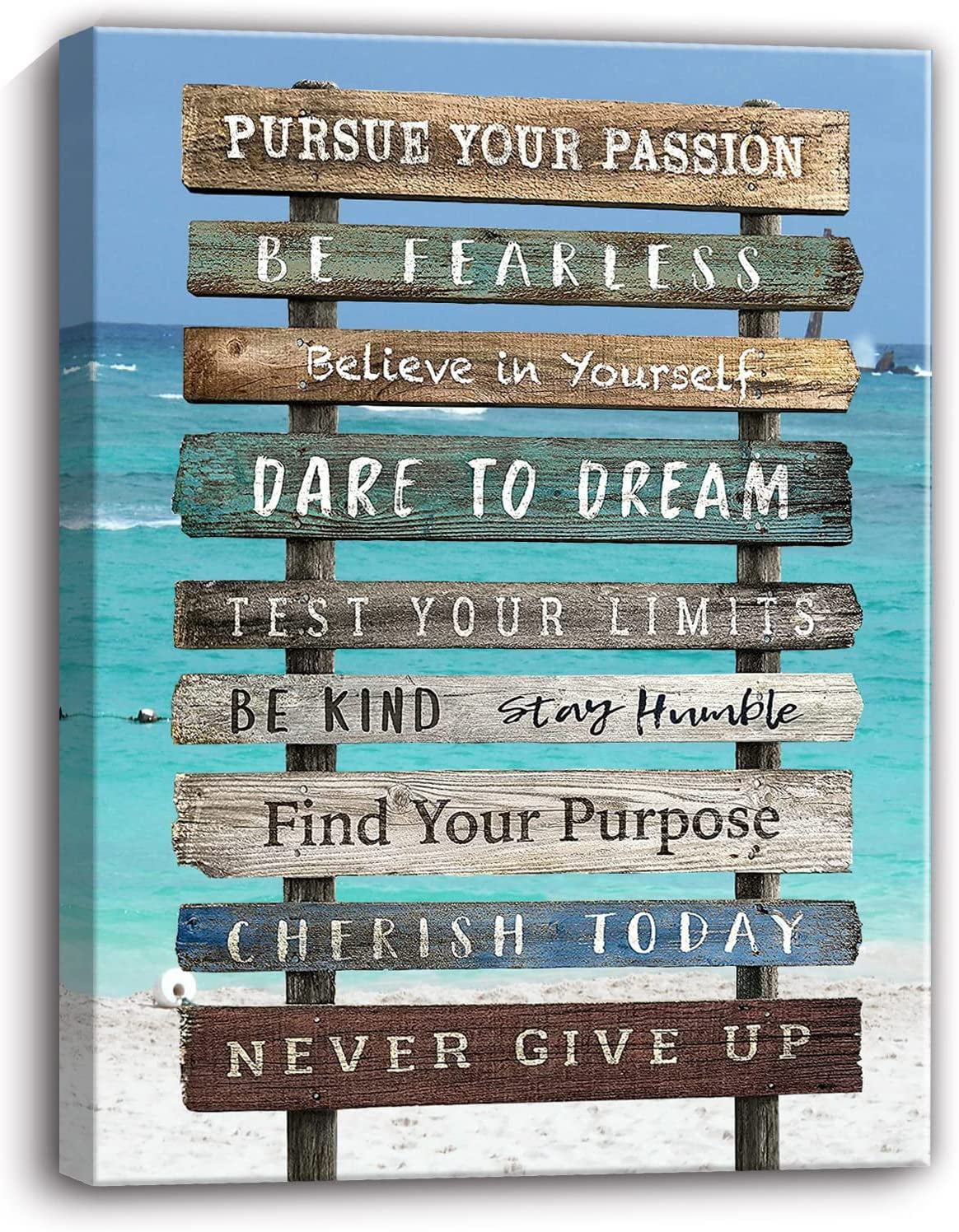 Inspirational Wall Art - 7 Rules of Life Motivational Poster, Canvas ...