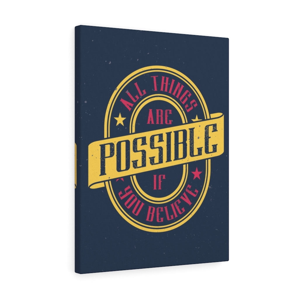 Inspirational Wall Art All Things Are Possible Yellow Wall Art ...