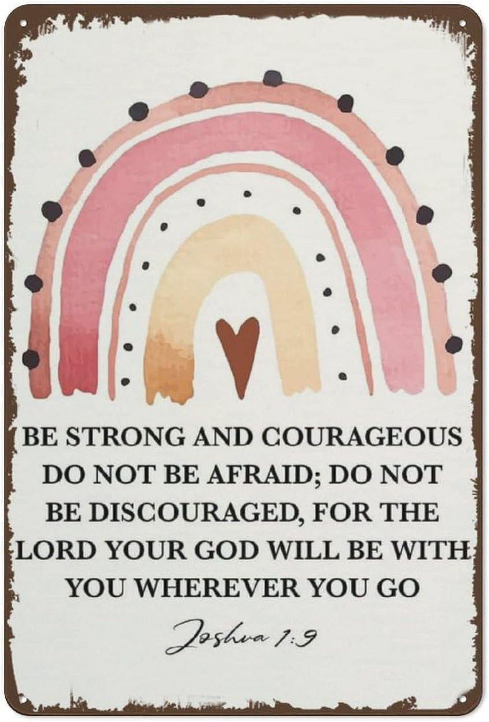 Inspirational Wall Art Be Strong And Courageous Do Not Be Afraid Boho ...