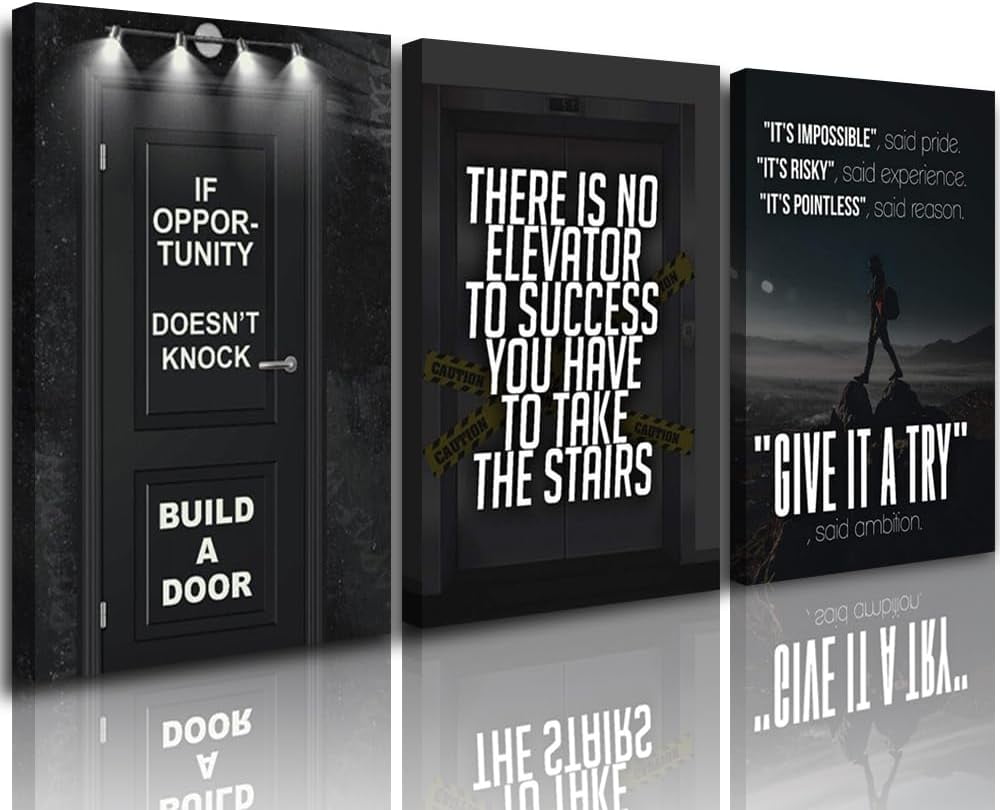 Inspirational Wall Art Black Motivational Execution Canvas Wall Decor Grind Posters Prints ...