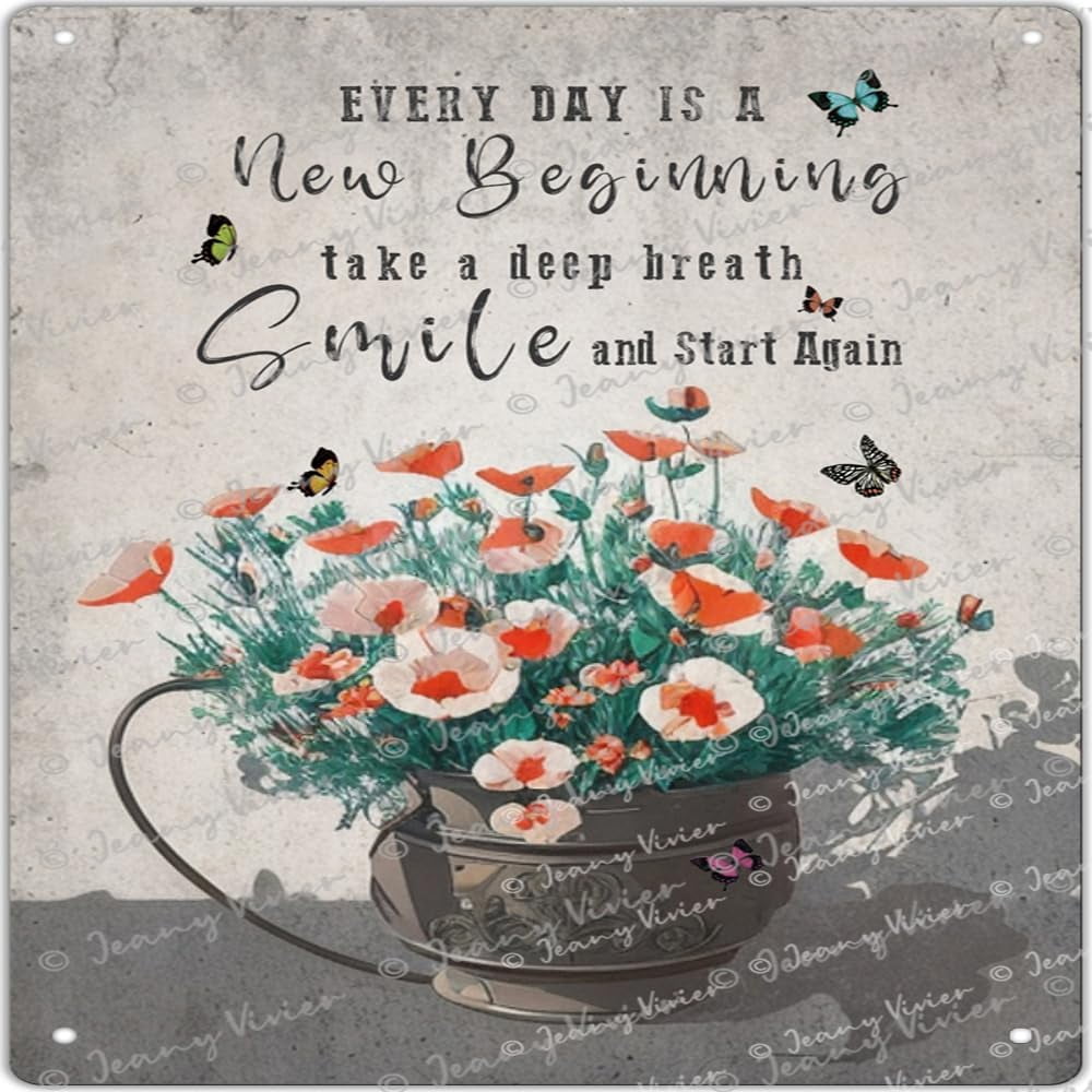 Inspirational Wall Art Butterflies Motivation Quotes Vintage Tin Sign ...