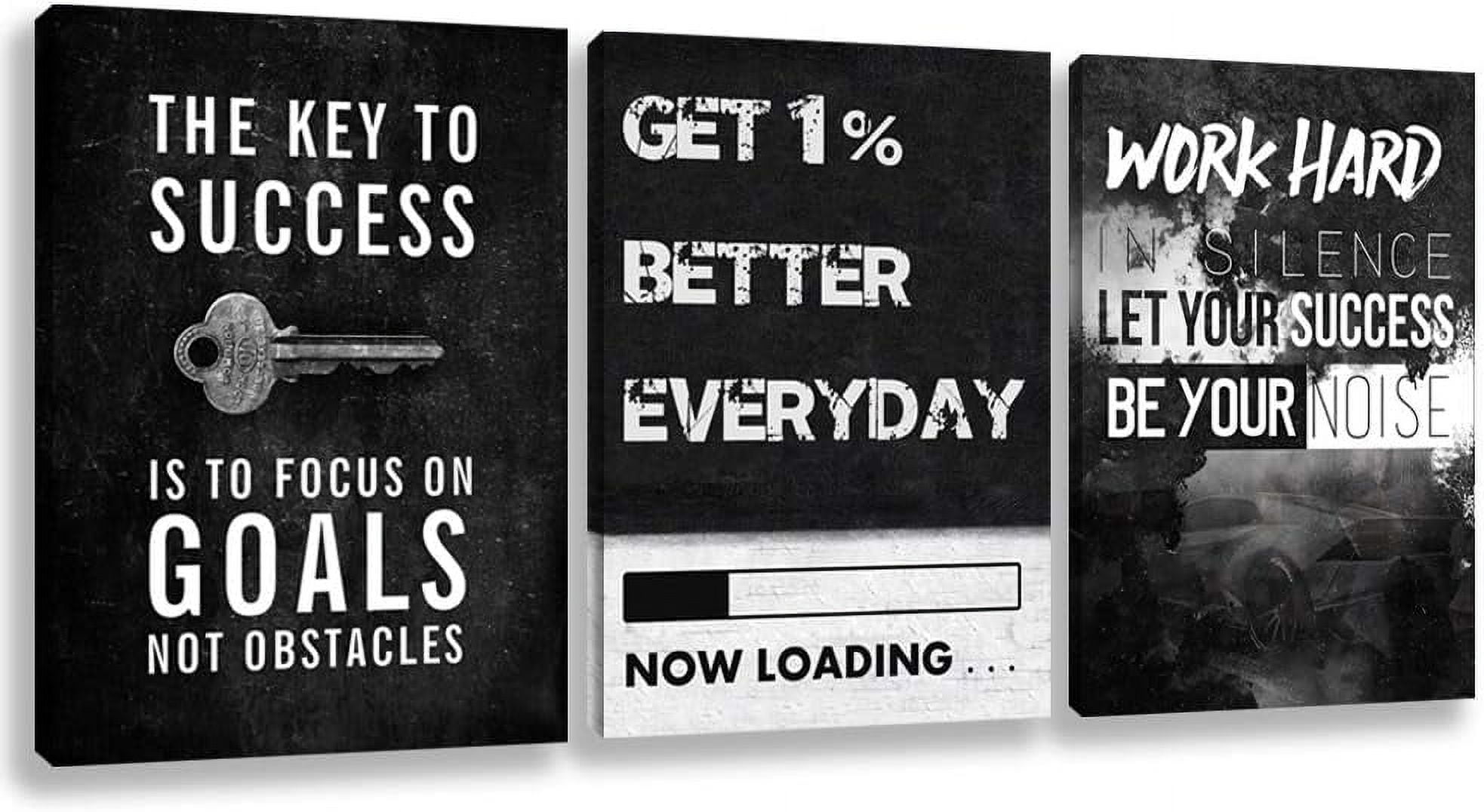 Inspirational Wall Art Canvas Hustle Poster Success Goal Artwork ...