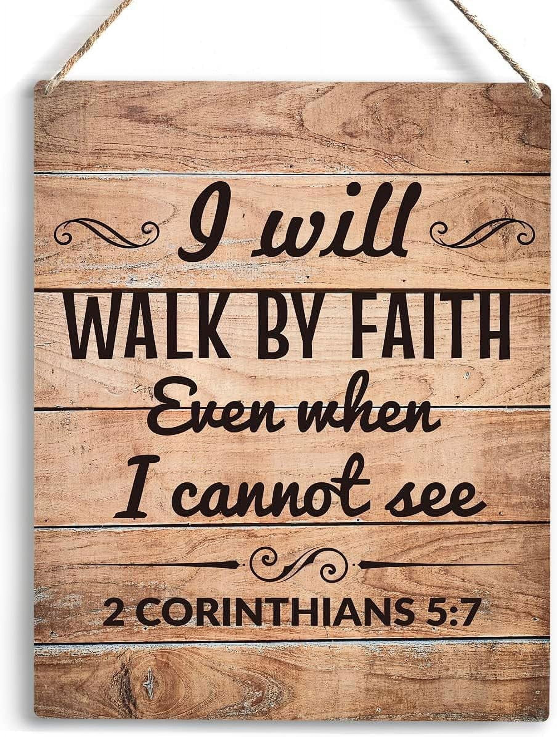 Inspirational Wall Art Christian Gifts I Will Walk By Faith Even When I ...