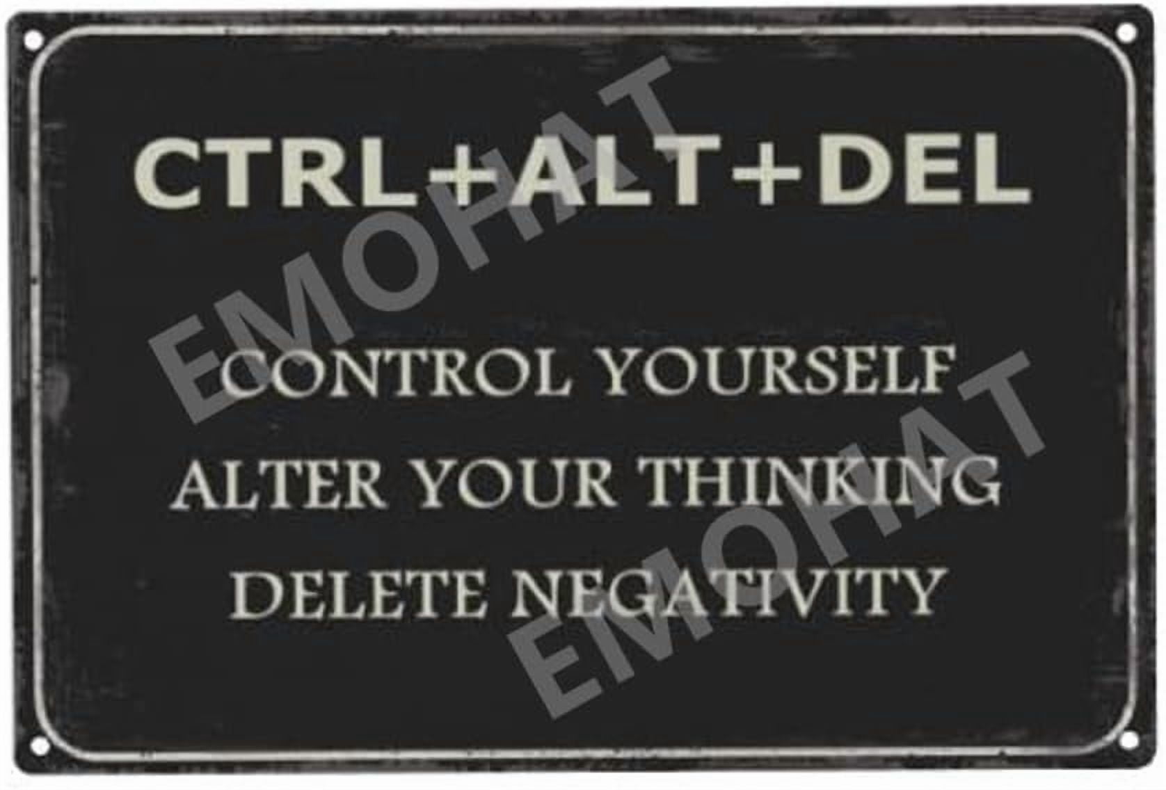 Inspirational Wall Art Control Alter Delete Negativity Encouragement ...