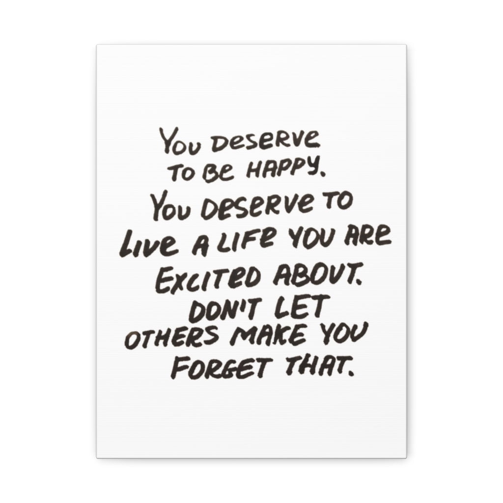 Inspirational Wall Art Deserve To Be Happy Motivation Wall Decor for ...