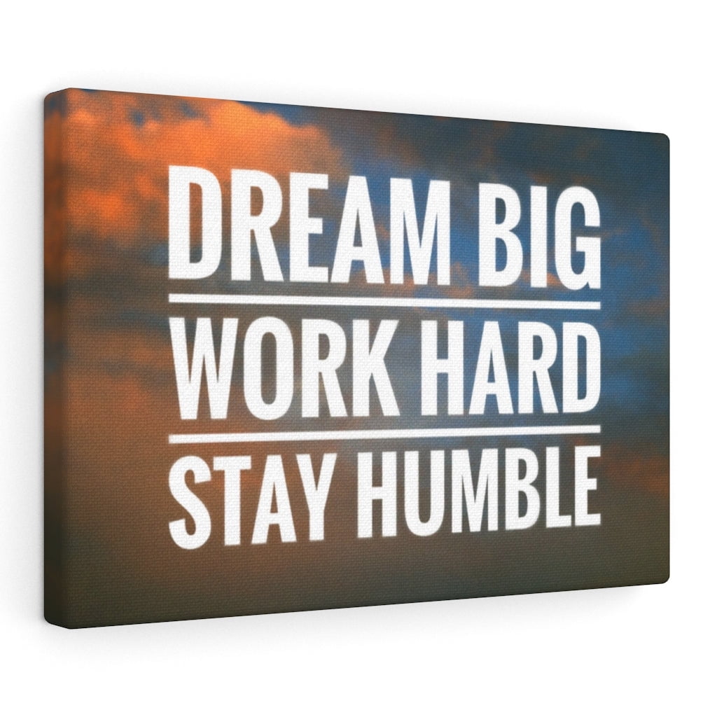 Inspirational Wall Art Dream Big Work Hard Plain Motivational Print ...