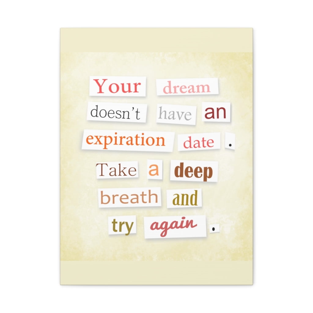 Inspirational Wall Art Dream Doesn't Have Expiration Motivation Wall ...