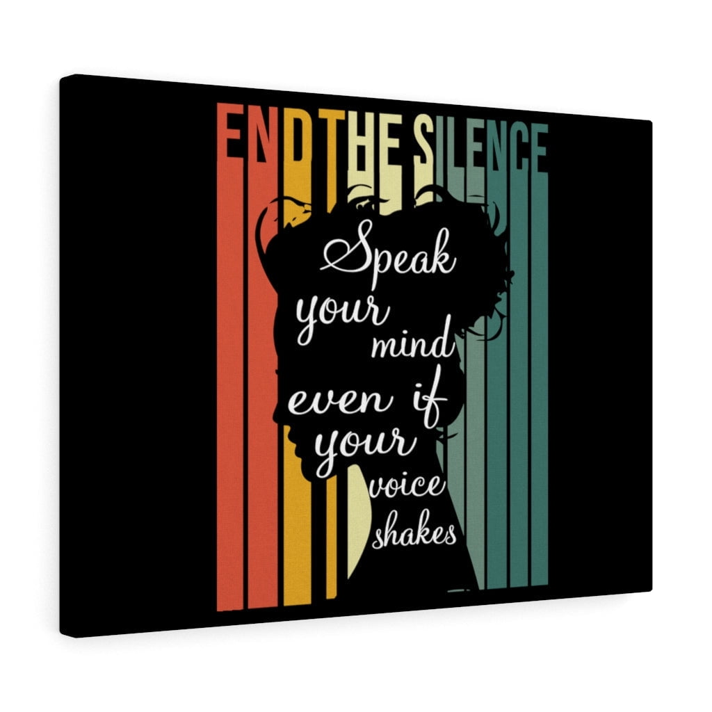 Inspirational Wall Art End The Silence Wall Art Motivational Motto ...