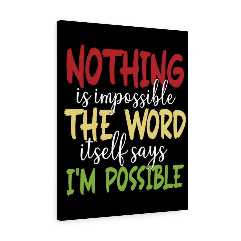Inspirational Wall Art Enjoy Nothing is Impossible Wall Art Motivation ...