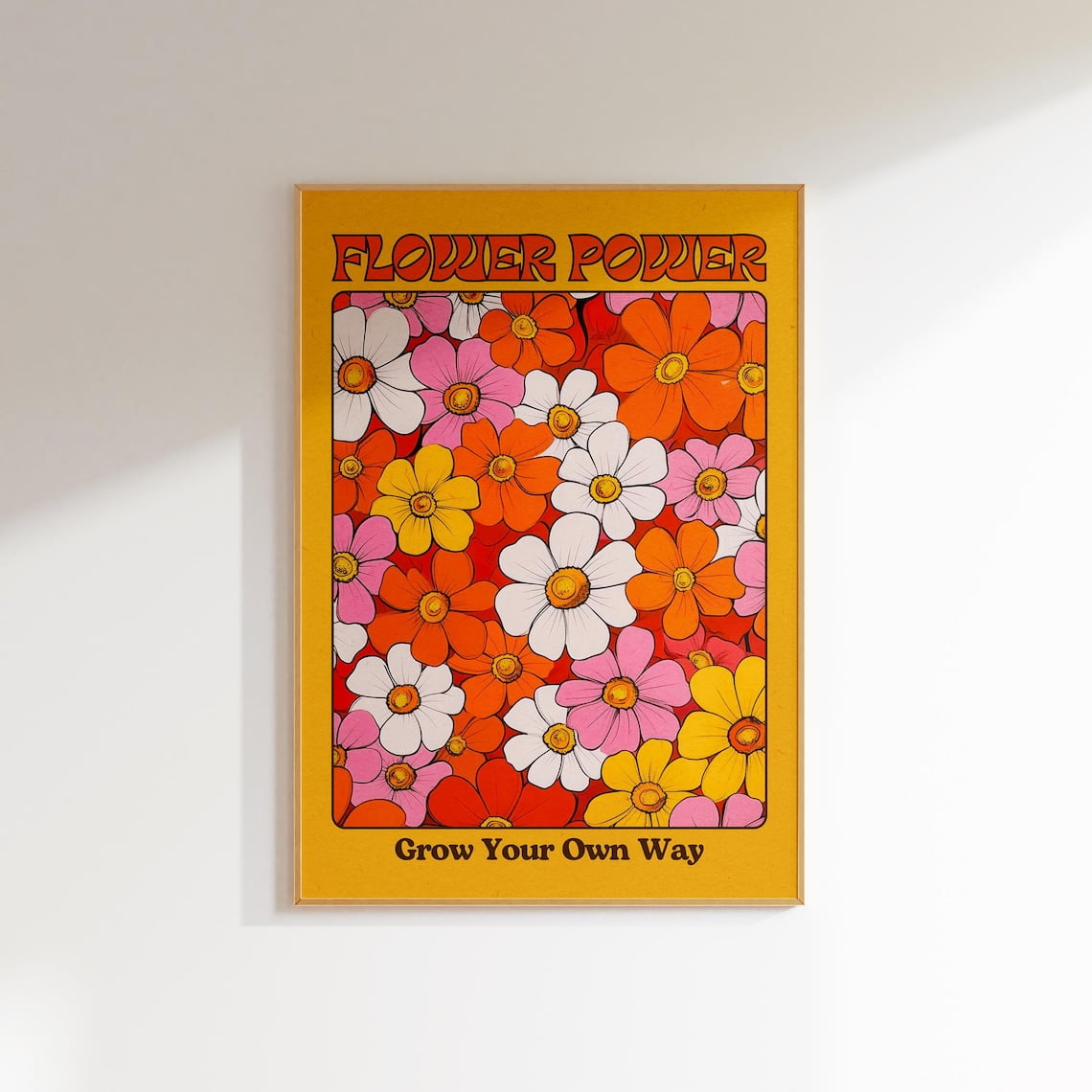 Inspirational Wall Art Floral Print 70S Poster Retro Decor, Boho Hippie ...