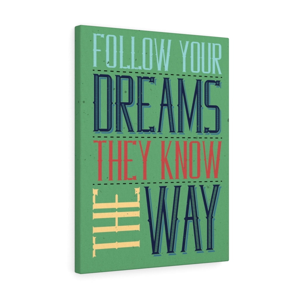 Inspirational Wall Art Follow Your Dreams Green Wall Art Motivational ...