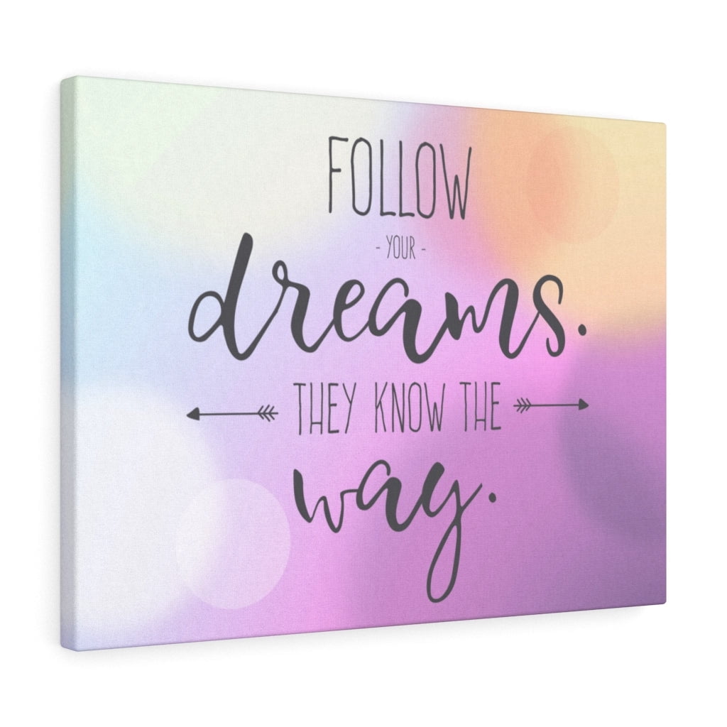 Inspirational Wall Art Follow Your Dreams Purple Wall Art Motivational ...