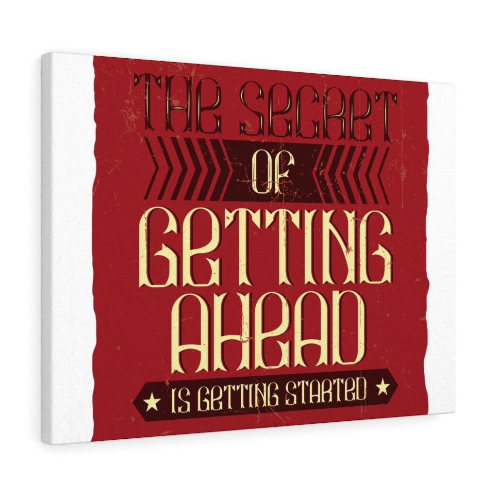 Inspirational Wall Art Getting Started Red Wall Art Motivational Motto ...