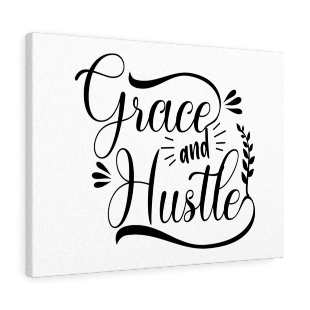 Inspirational Wall Art Grace And Hustle Wall Art Motivational Motto ...