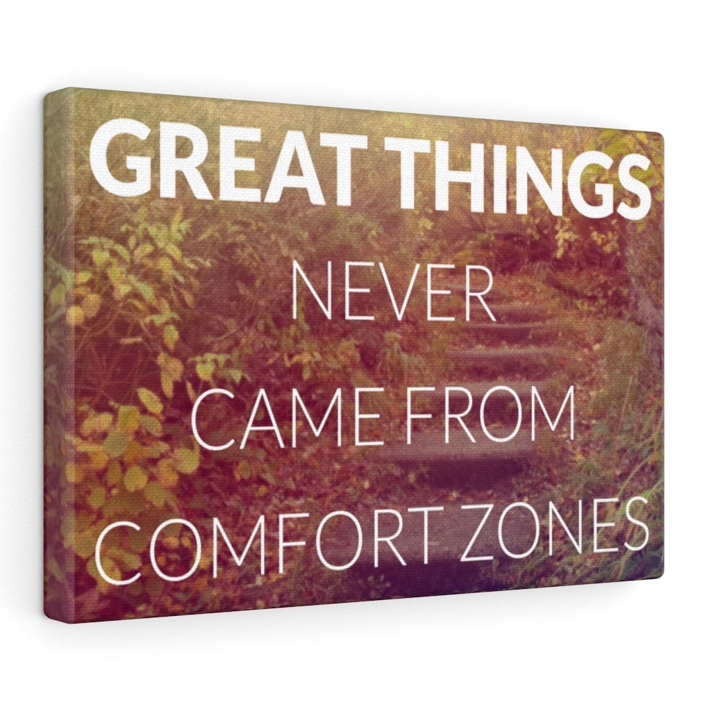 Inspirational Wall Art Great Things Never Came From Comfort Zone Wall ...