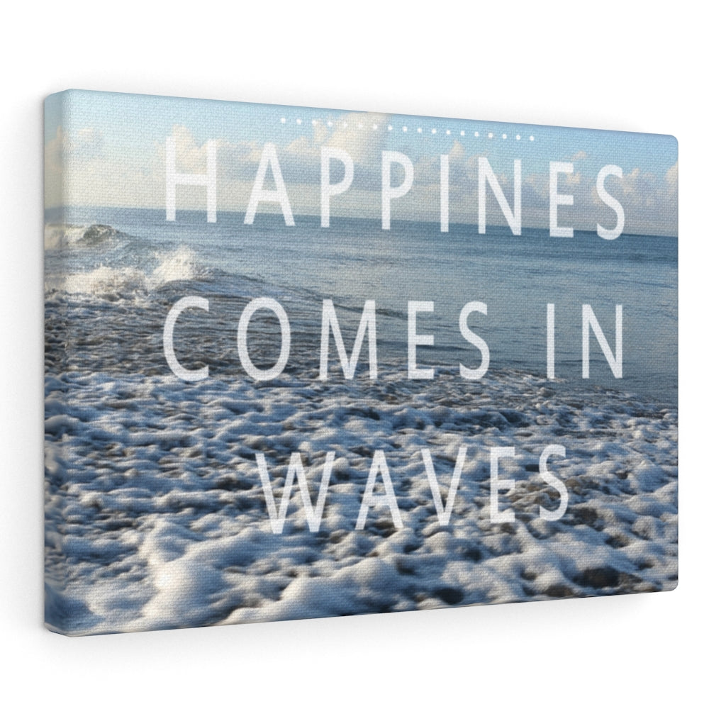 Inspirational Wall Art Happiness Comes In Waves Motivational Print ...