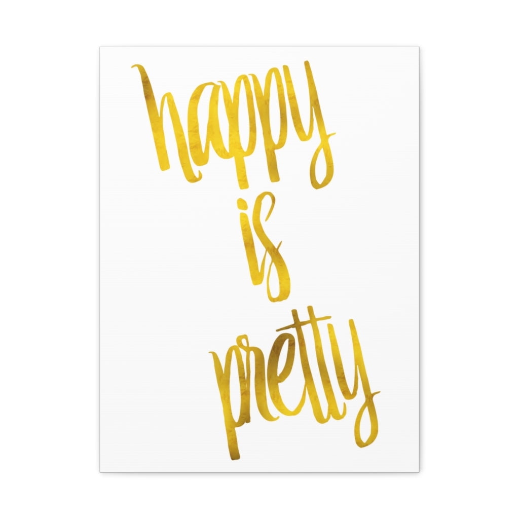 Inspirational Wall Art Happy Is Pretty Motivation Wall Decor for Home ...
