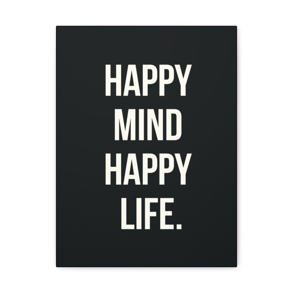 Inspirational Wall Art Happy Mind Happy Life Motivation Wall Decor for ...