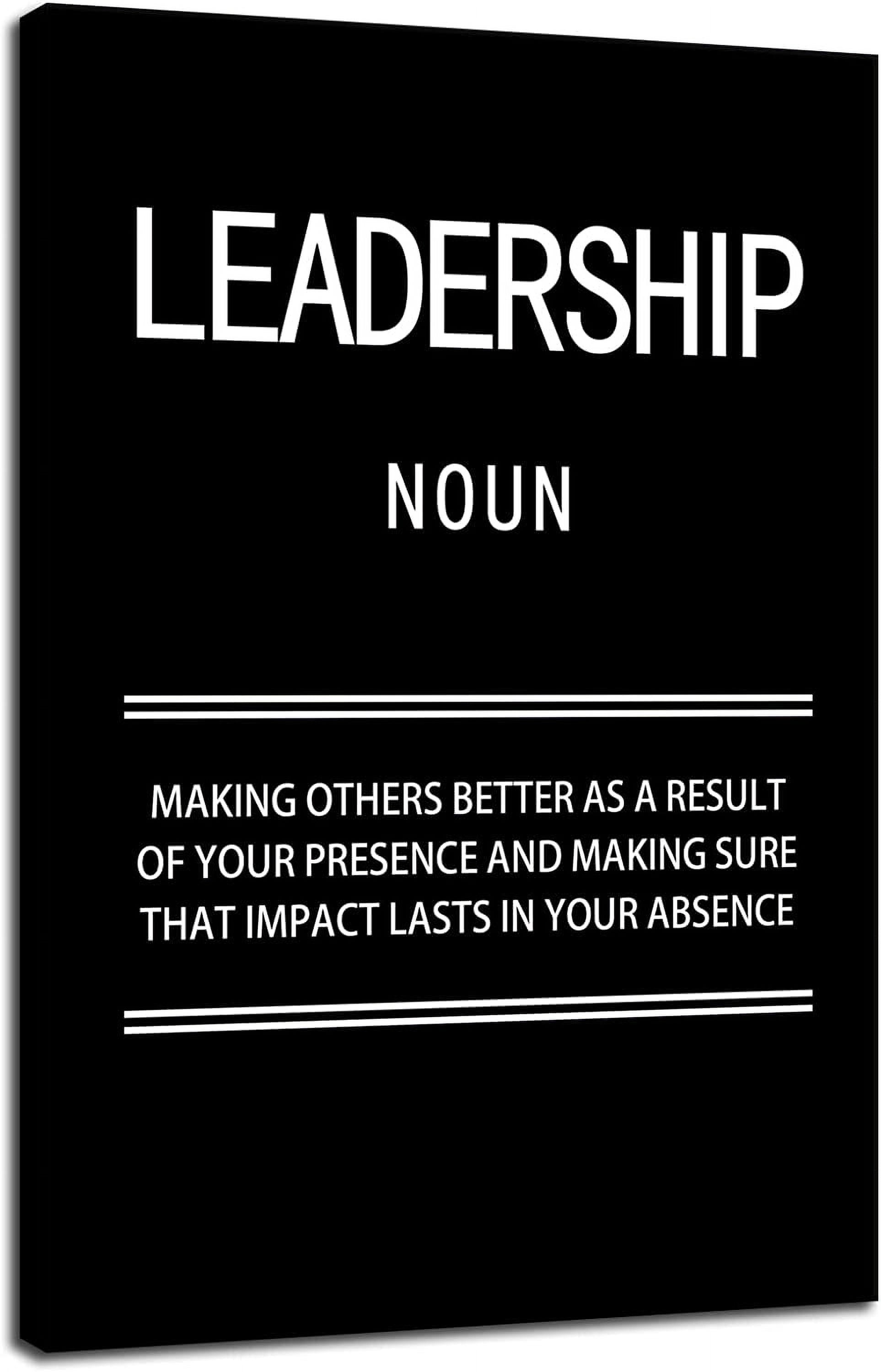Inspirational Wall Art Home Decor Leadership Noun Canvas Motivational ...